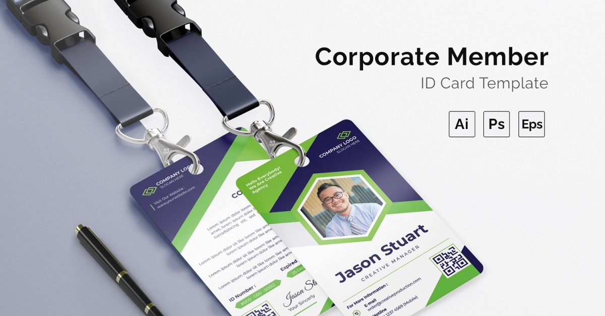 Corporate Member Id Card Print Template - TemplateMonster