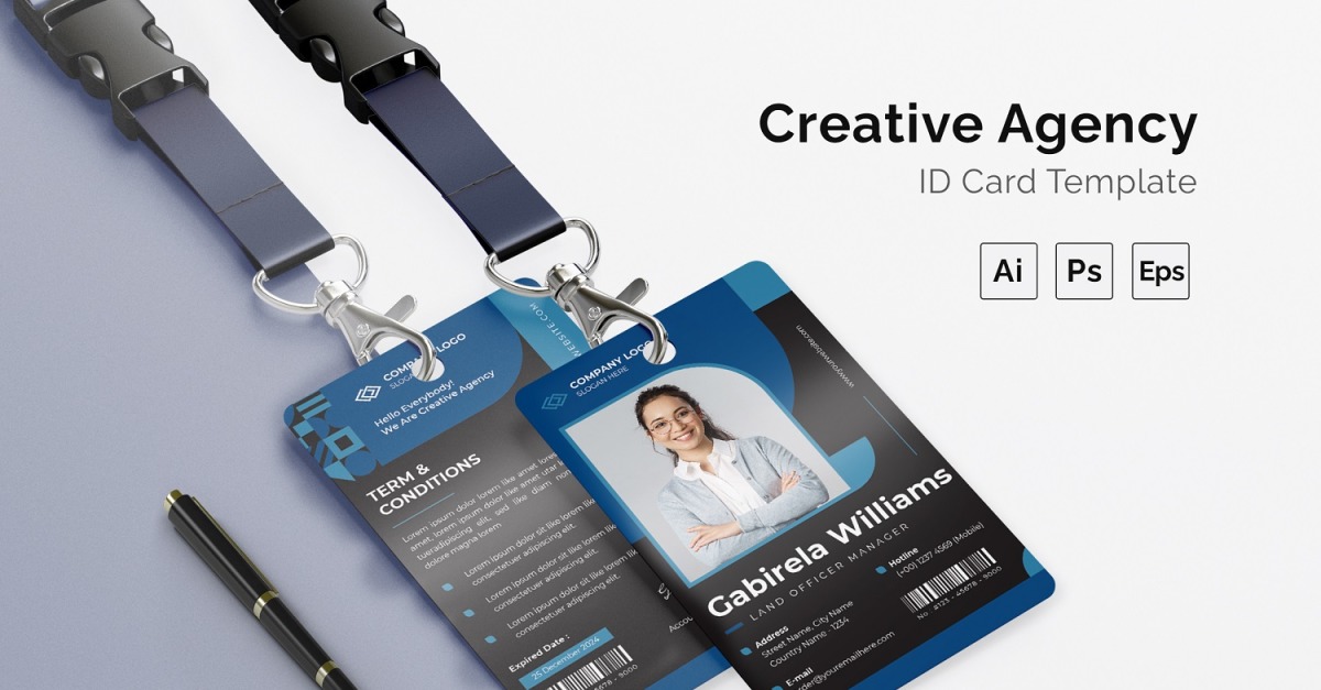 Creative Agency Id Card Print Template - TemplateMonster