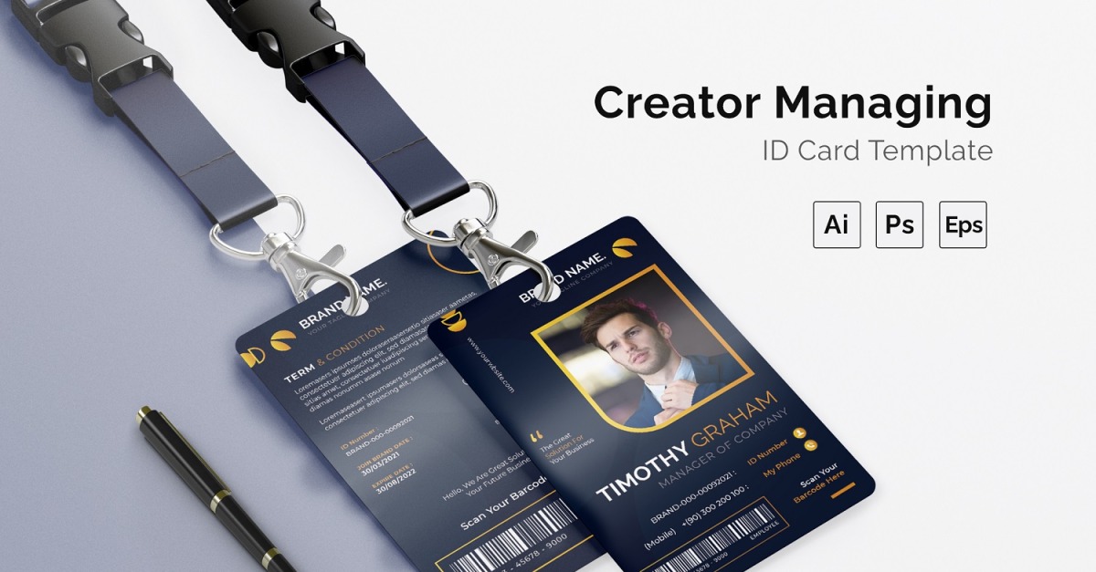 Creator Managing Id Card Print Template - TemplateMonster