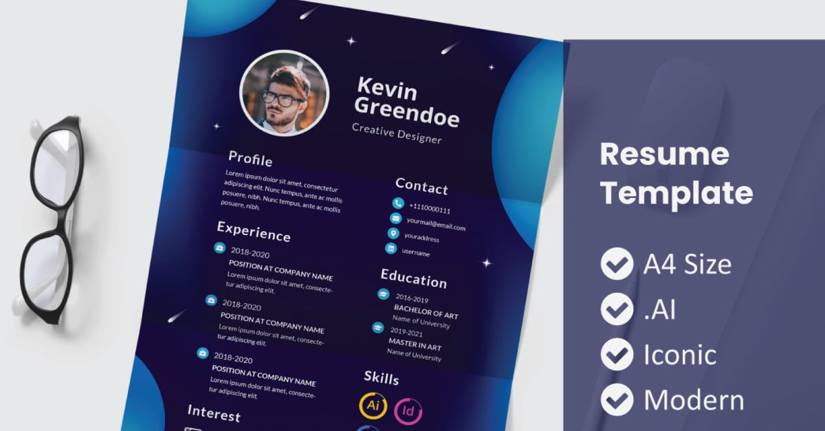 Outer Space Resume Printable Template - TemplateMonster