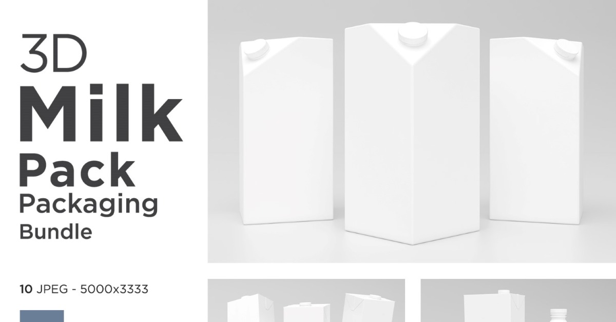 Milk Pack Packaging Mockup Vol 5 #188332 - TemplateMonster