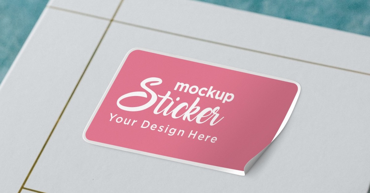 Rectangle Sticker Mockup Template #188363 - TemplateMonster