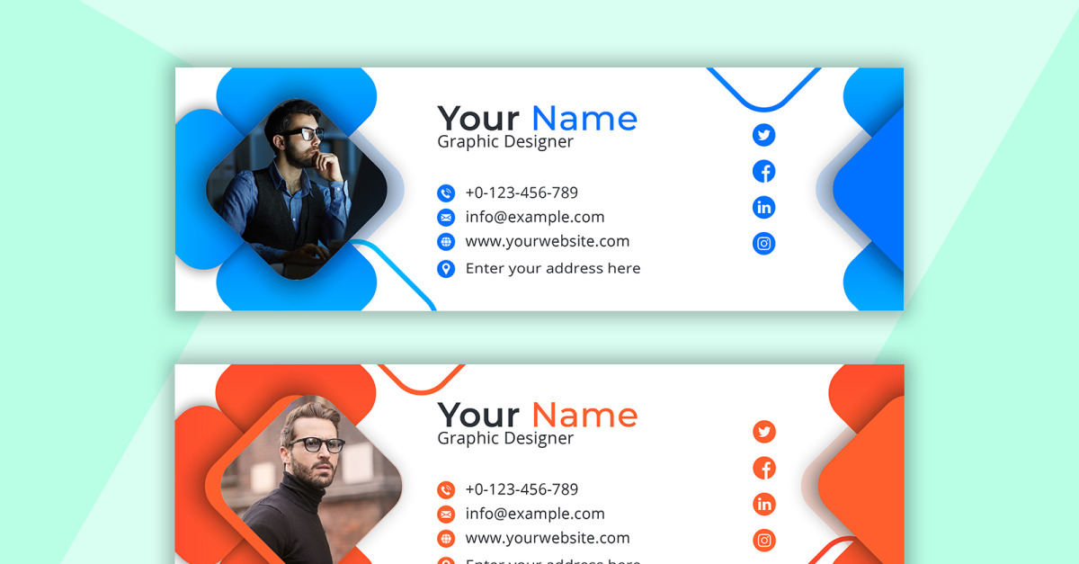Corporate Professional Creative And Modern Email Signature Simple ...