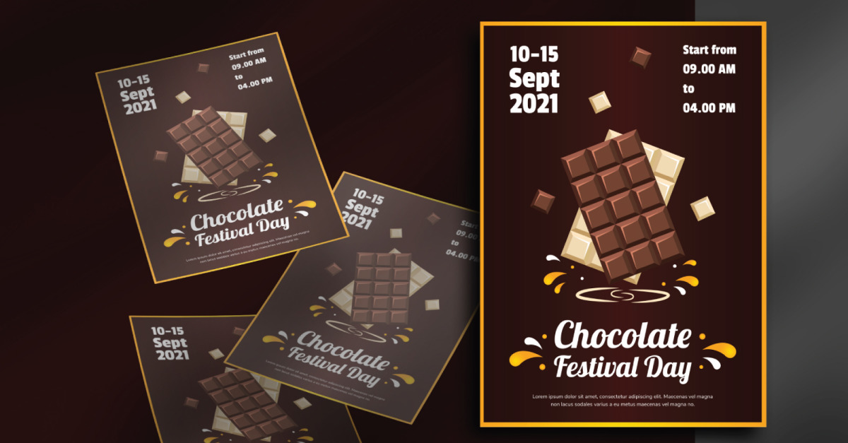 Světový den čokolády Festival Flyer šablona firemní identity