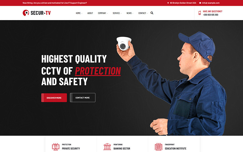 Securtv - Modèle de site Web adapté à la vidéosurveillance et à la sécurité