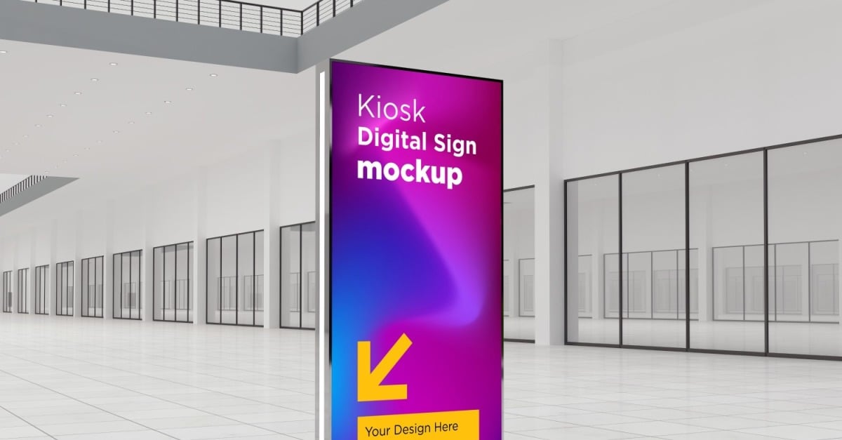 Digital Display Sign Mockup Template - TemplateMonster