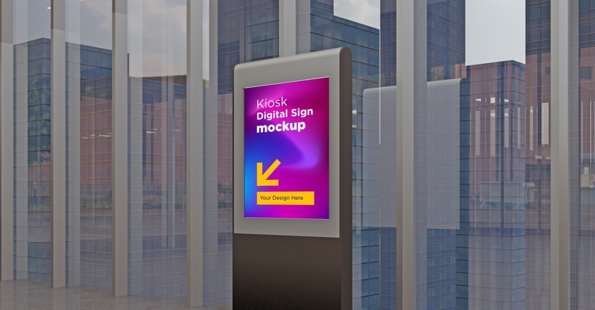 Digital Kiosk Sign Mockup Template #189636 - TemplateMonster