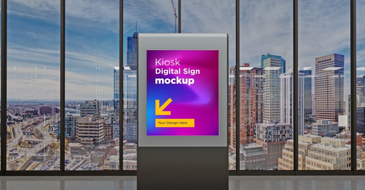 Digital Kiosk Signage Mockup Template - TemplateMonster