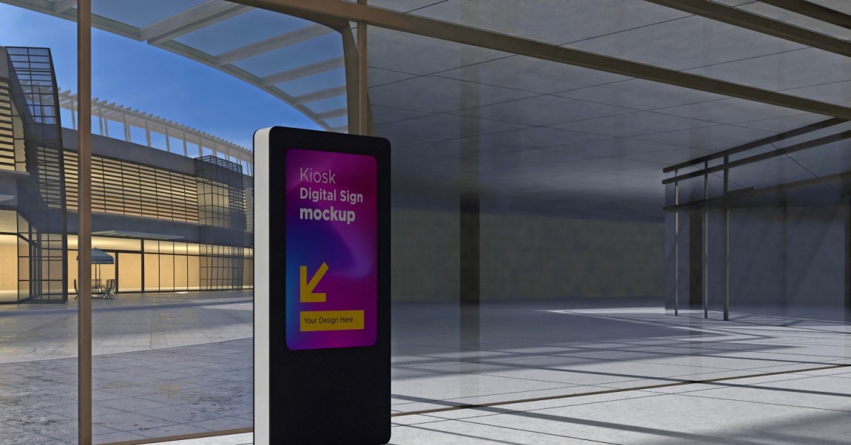 Informational Digital Display Mockup Template