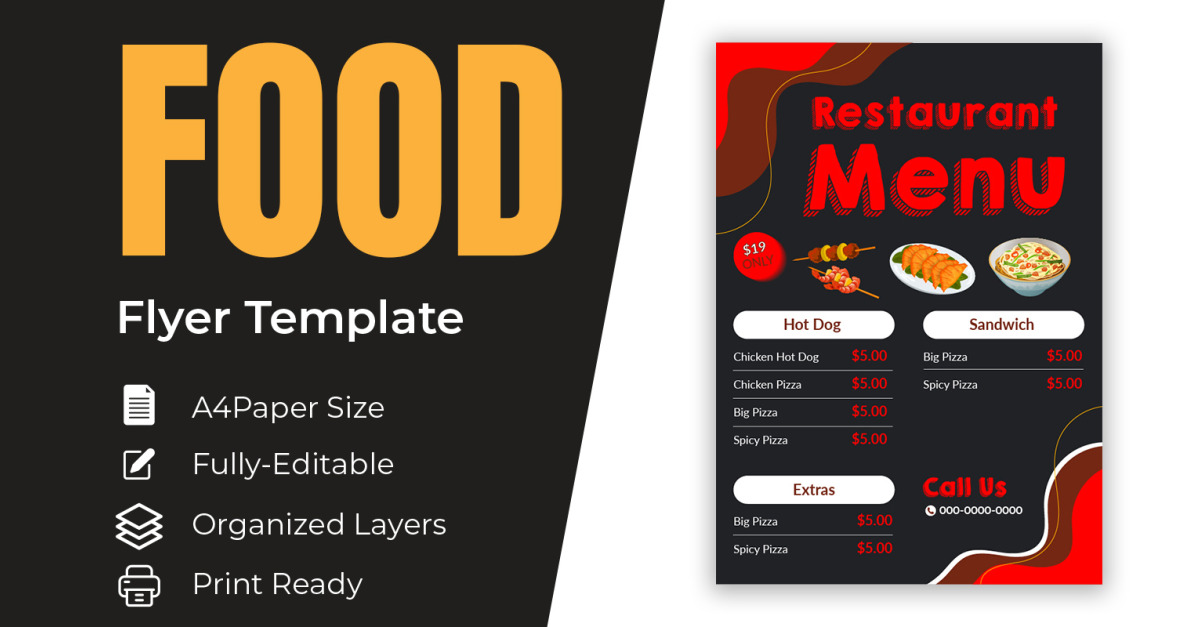 Restoran Menü Tasarım Şablonları Afiş Poster El Ilanı
