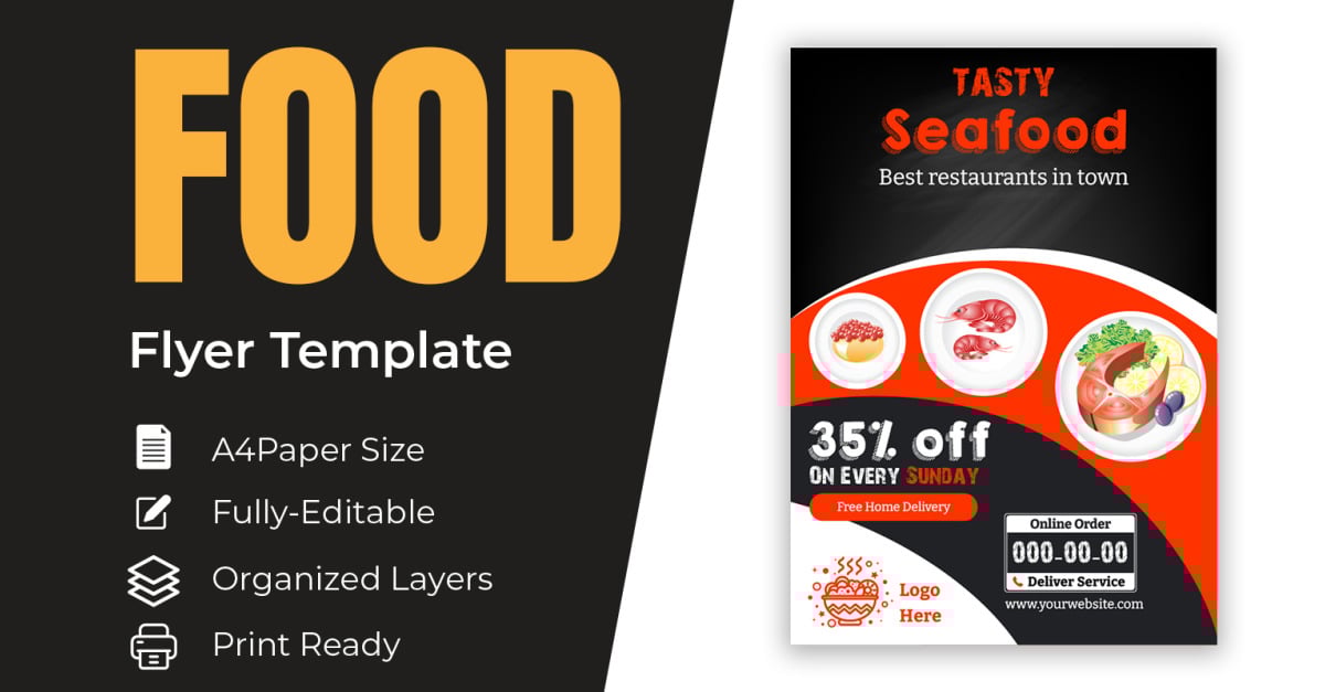 SeaFood Fish Restaurant Menu Design Templates
