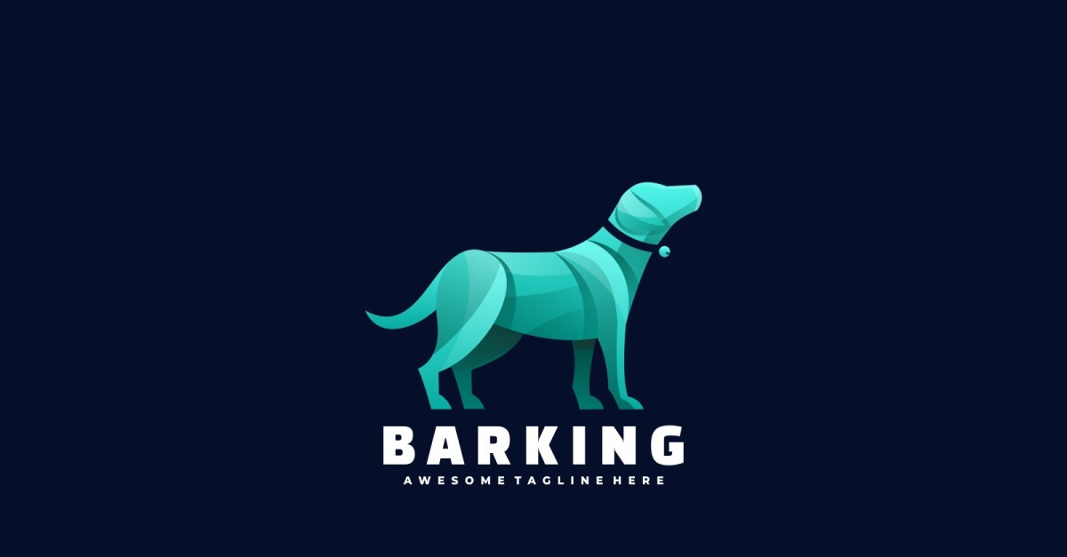 Barking Dog Gradient Logo #189954 - TemplateMonster