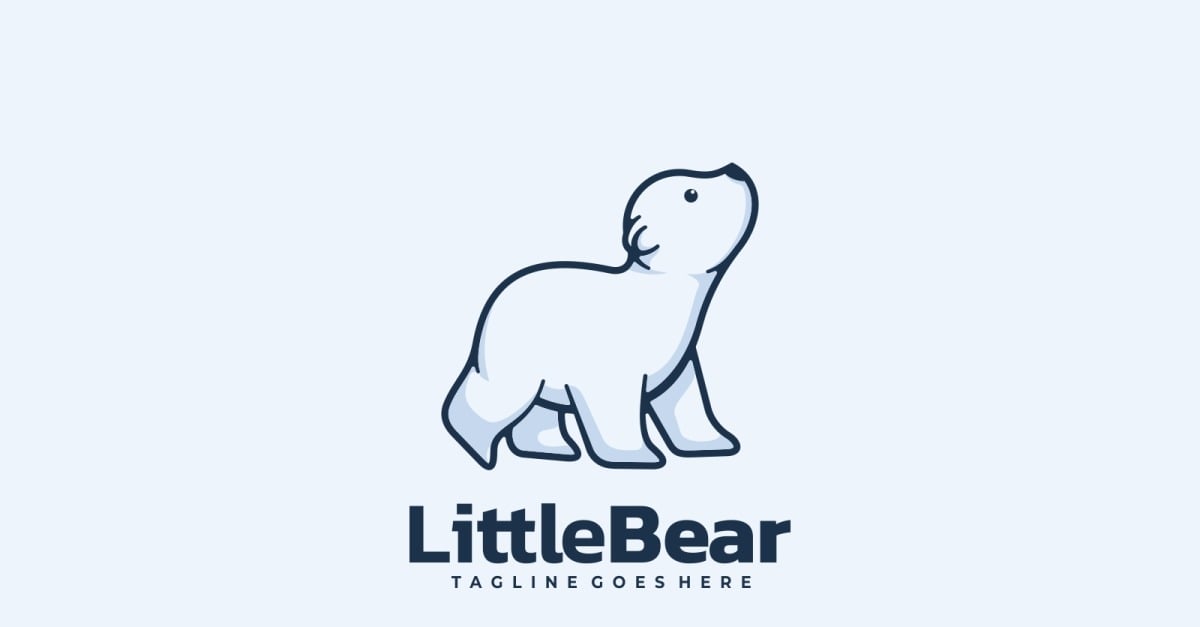 Little Bear Simple Mascot Logo #189980 - TemplateMonster