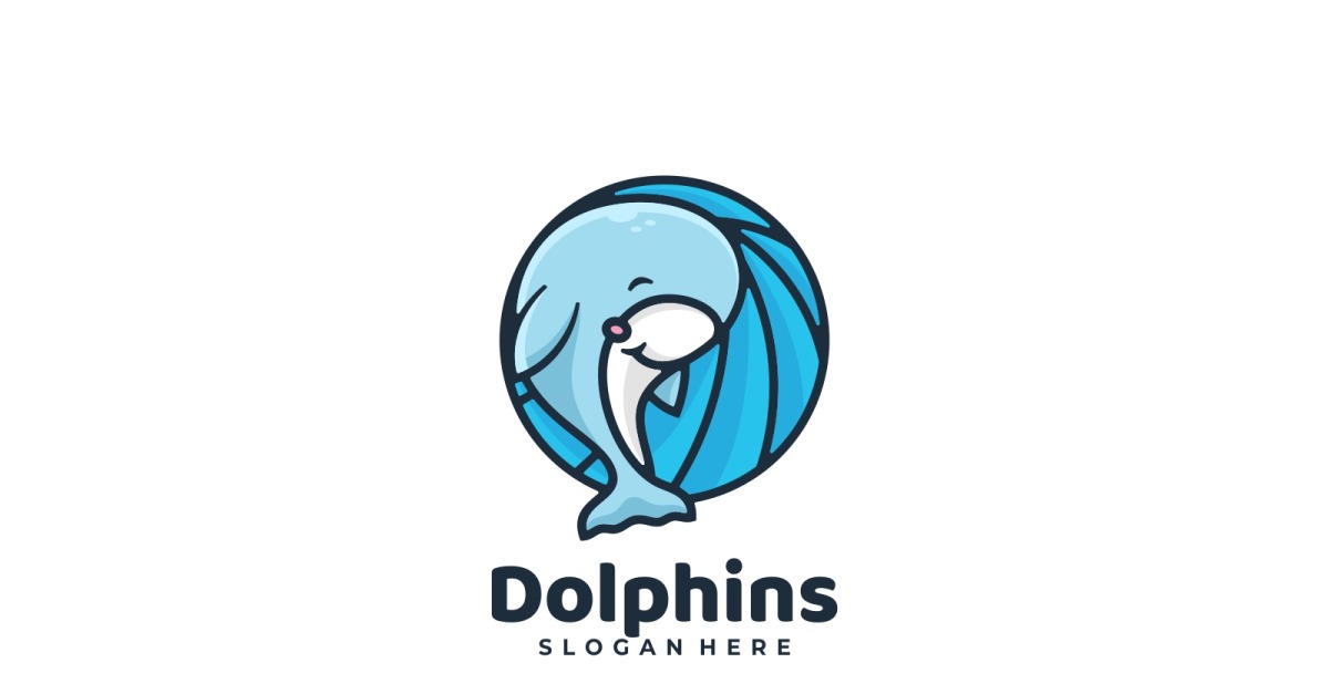 Logotipo do Dolphin Simple Mascot #189984 - TemplateMonster