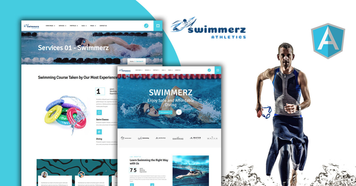 Swimmerz - Swimming Service Angular Template