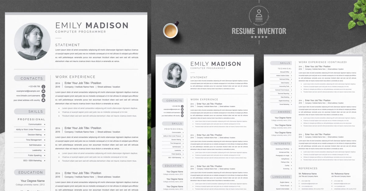Emily Madison / Resume Template #190080 - TemplateMonster