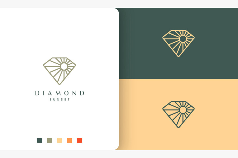 Logo Diamond Sun dans un style de ligne mono