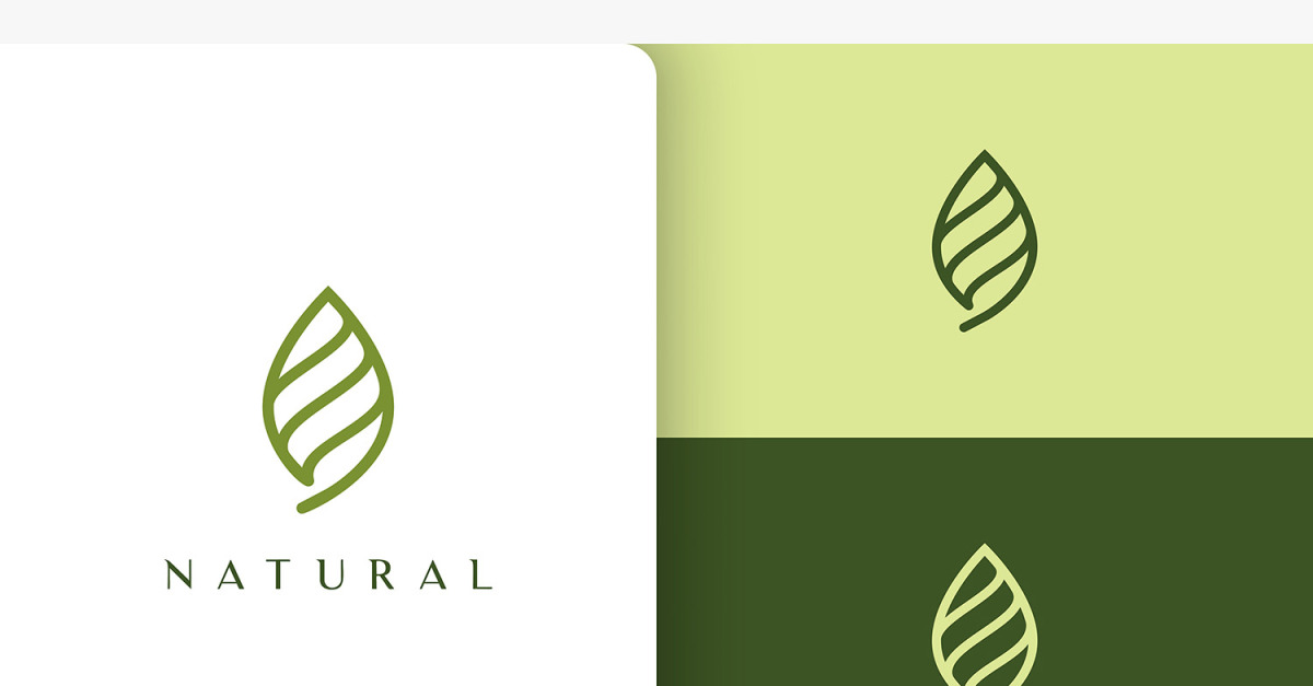 Logotipo de folha verde abstrato simples - TemplateMonster