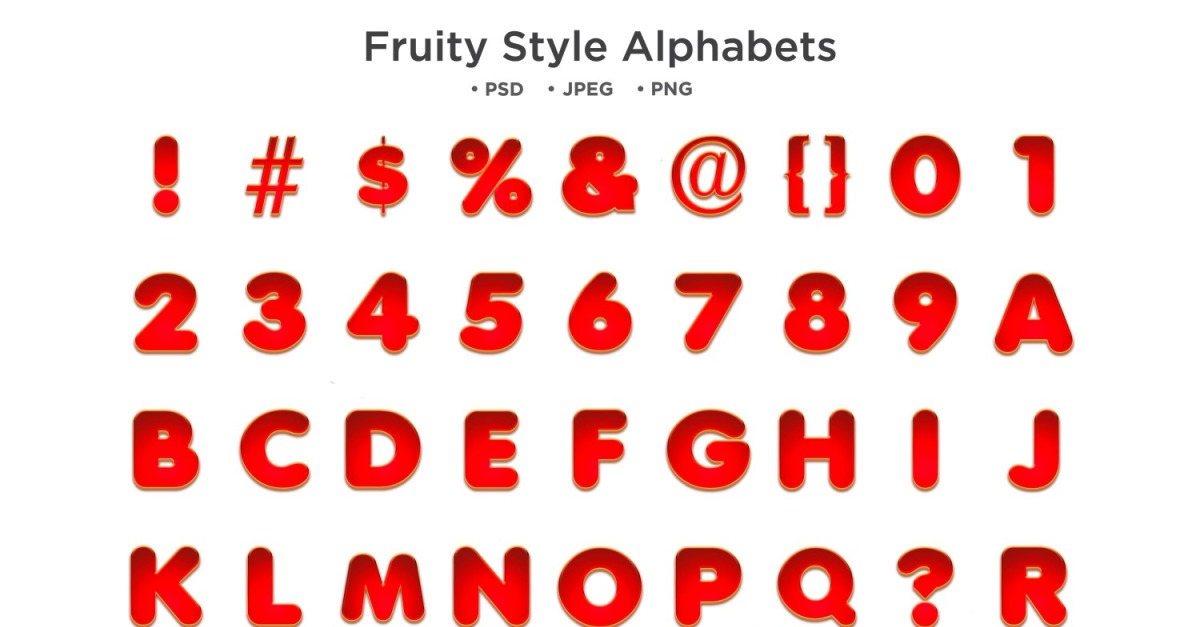 Fruity Style Alphabet, Abc Typography - TemplateMonster