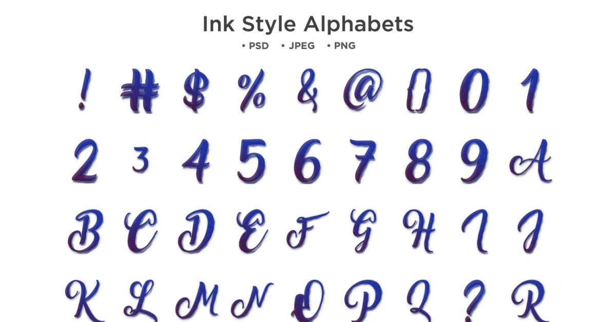 Ink Style Alphabet, Abc Typography #190631 - TemplateMonster