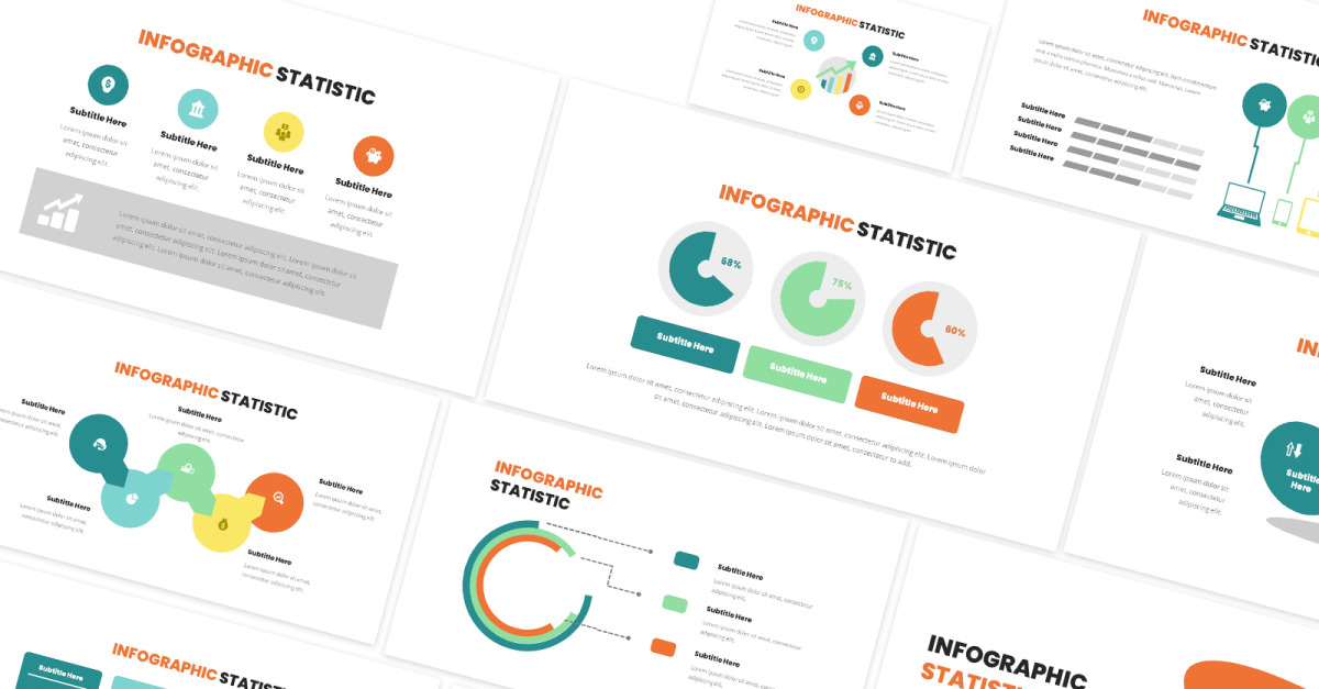 Statystyka Infografika Szablon PowerPoint - TemplateMonster
