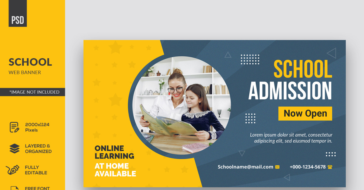 School Design Web Banner And Ads Corporate Identity Template