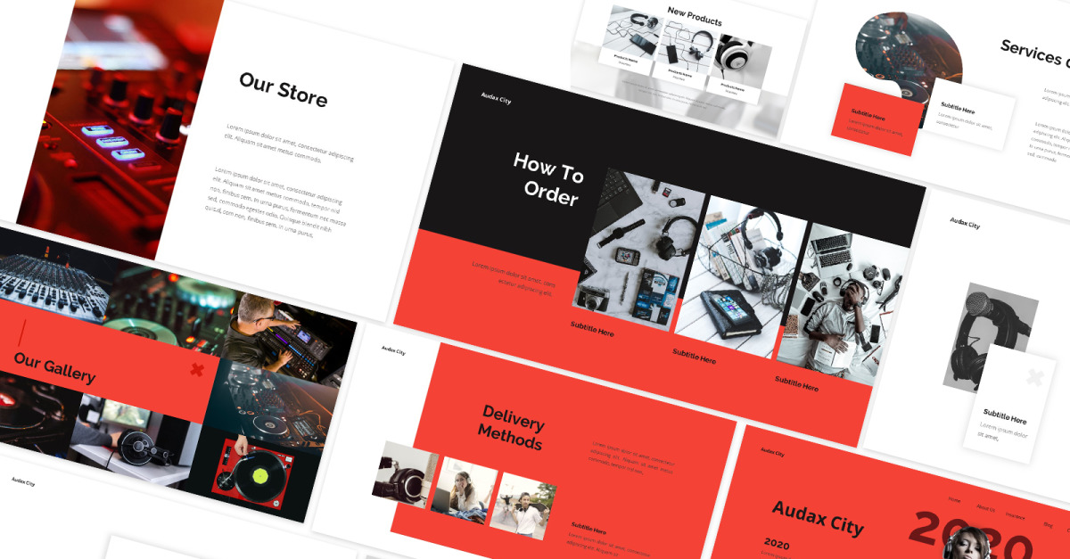 Audio Store Google Slides Template #191254 - TemplateMonster