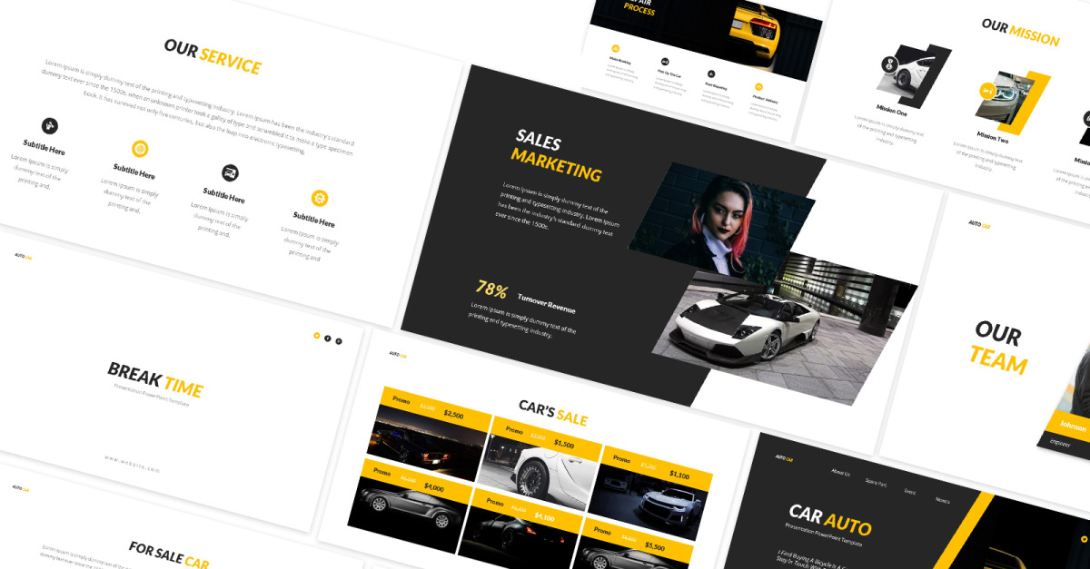 Car Auto Google Slides Template #191363 - TemplateMonster