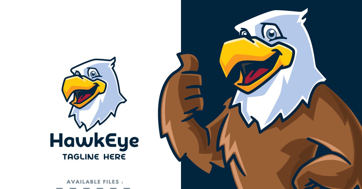 Friendly Hawk Character Logo template - TemplateMonster