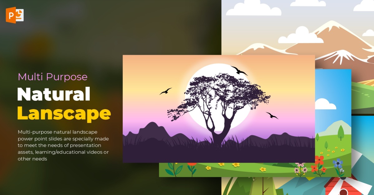 Modèle PowerPoint de paysage naturel polyvalent