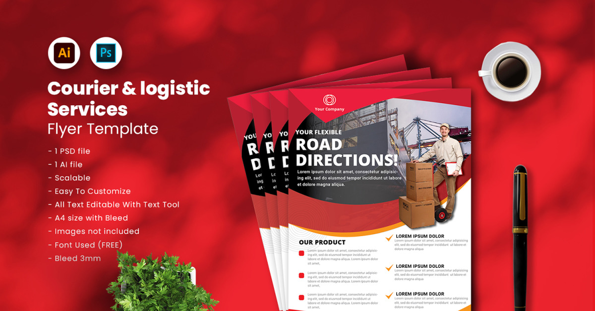 Courier & Logistic Flyer Template vol.11