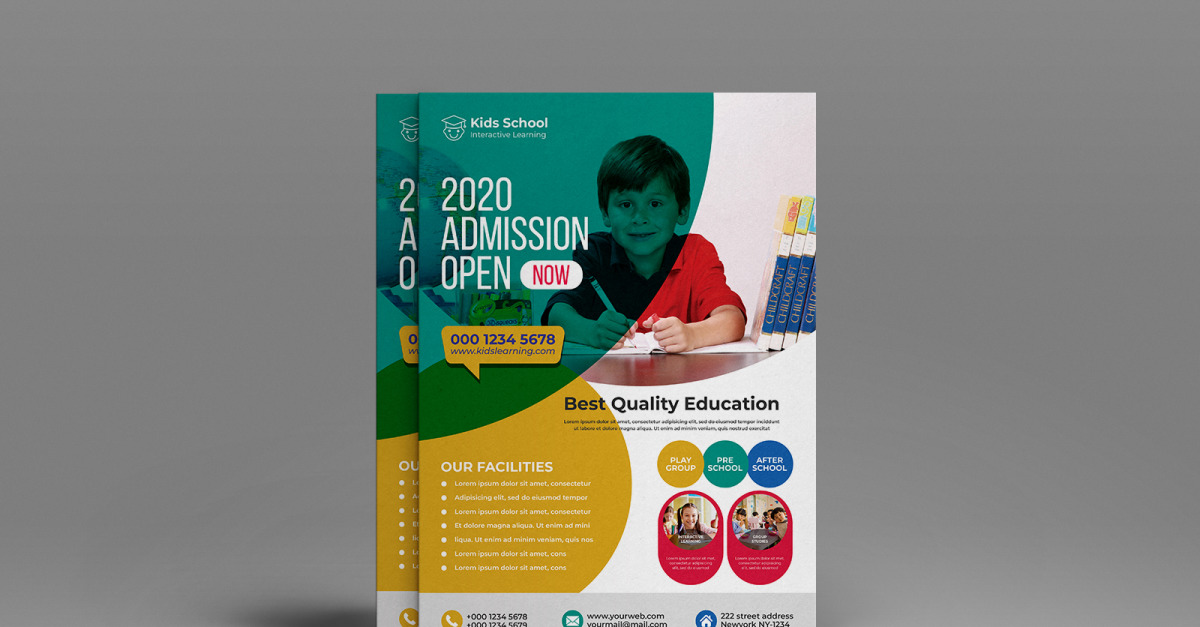 Kids School Flyer template #191737 - TemplateMonster