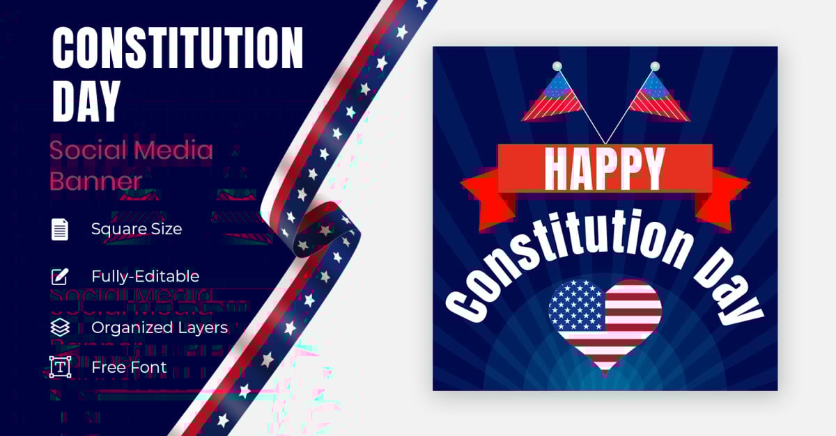 Banner Or Flyer Design For American Constitution Day Celebration Social ...