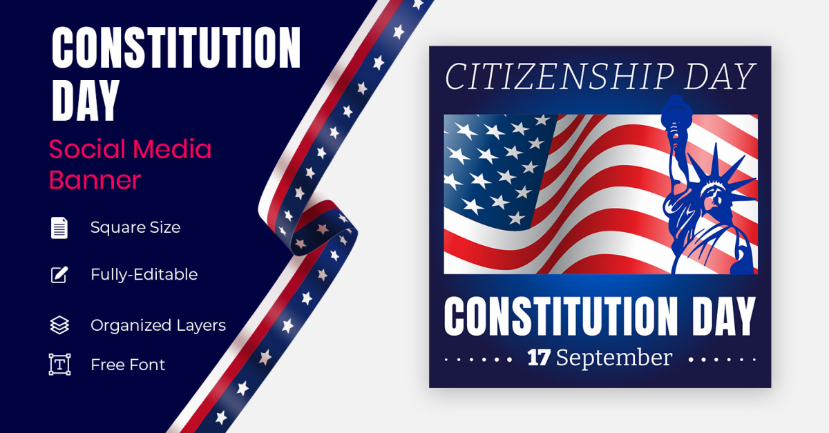 Constitution Day 17 September Decorated With Stars In Usa Flag Color ...