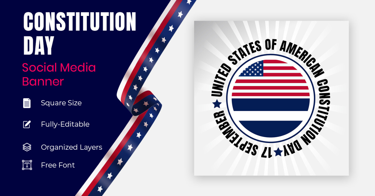Constitution Day Icon For Web Social Social Banner Design