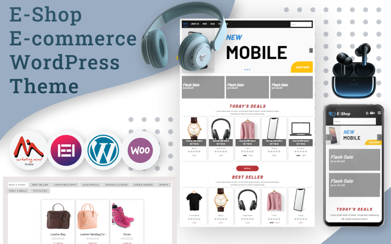 E-Shop E-commerce Tema de WordPress #191862 - TemplateMonster
