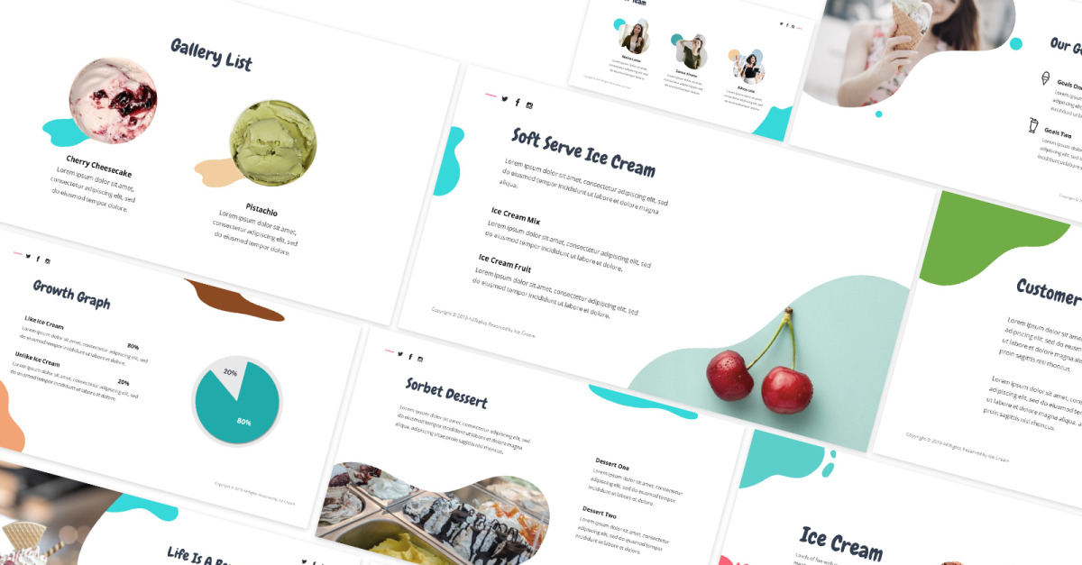 Ice Cream Powerpoint Template #191913 - TemplateMonster