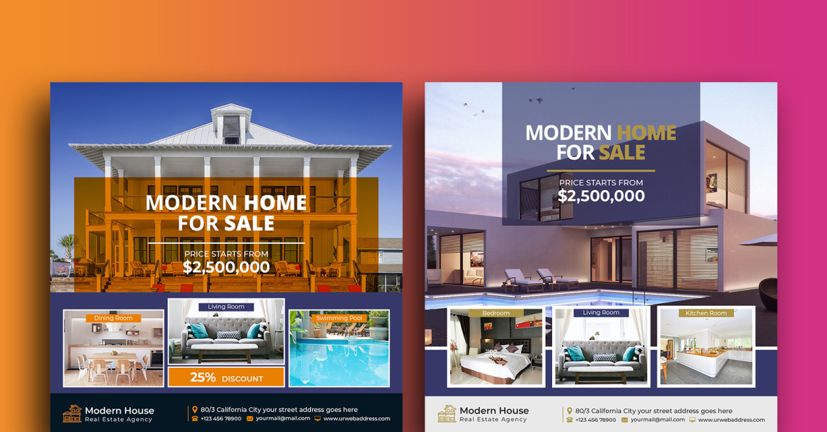 Modern Real Estate Social Media Post Instagram Post Template