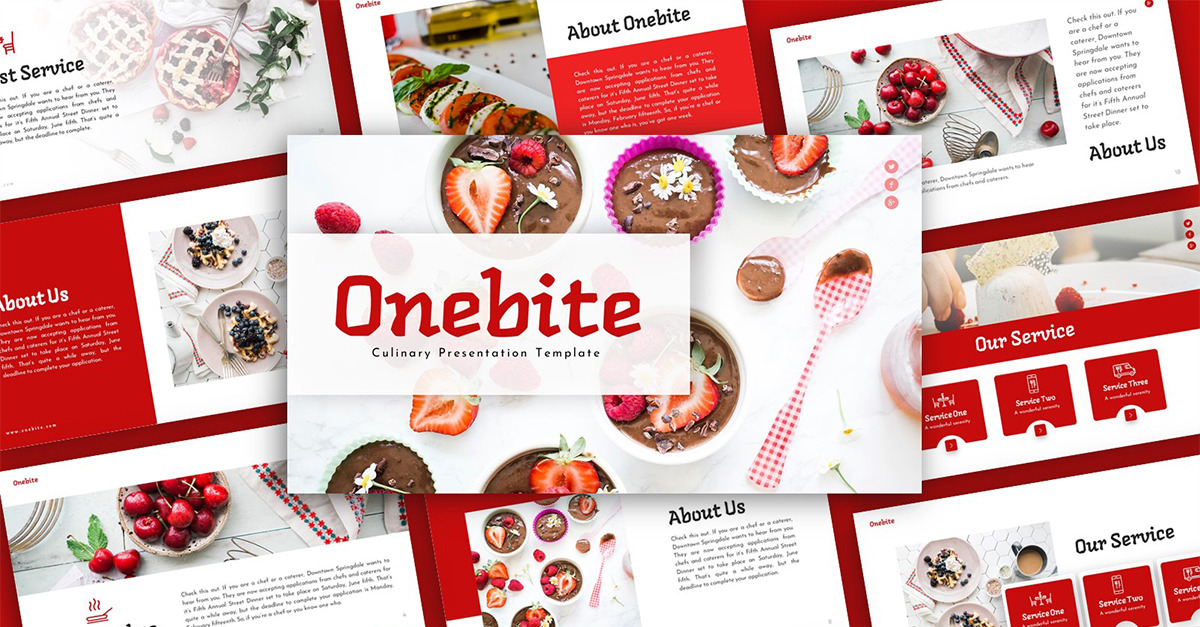 Onebite Culinary Presentation PowerPoint Template