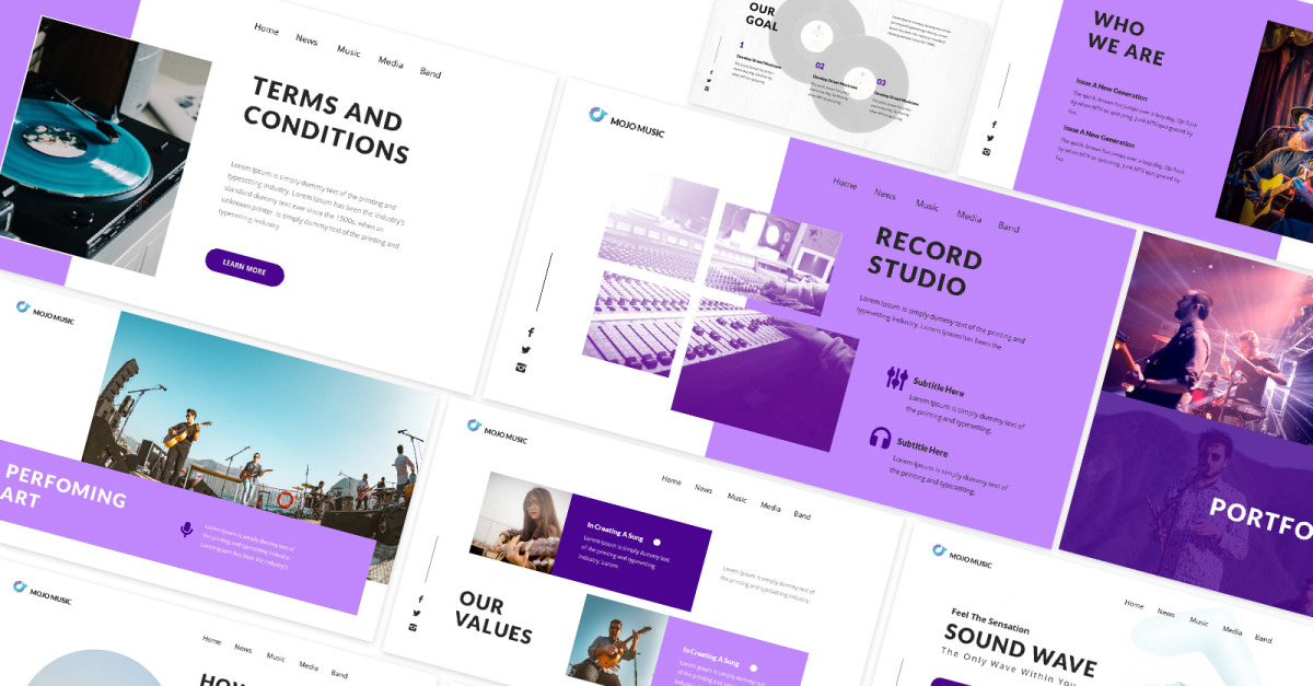 Sound Wave Google Slide Template #192679 - TemplateMonster