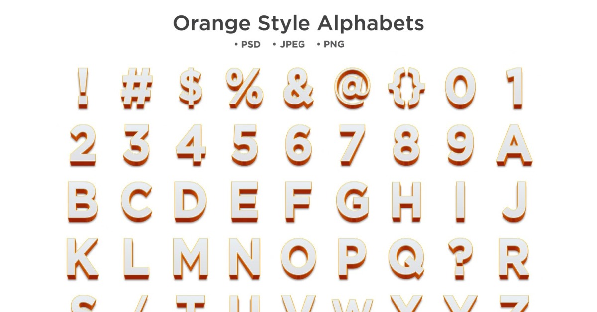 Orange Style Alphabet, Abc Typography - TemplateMonster