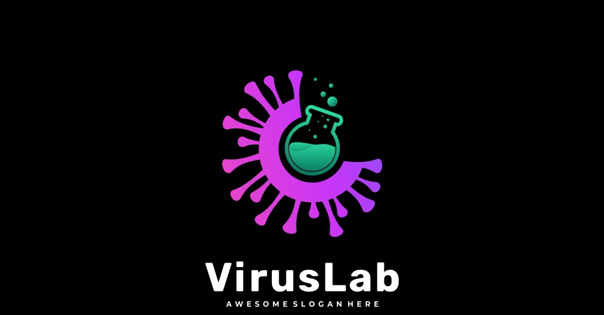 Virus Lab Gradient Logo Style #192782 - TemplateMonster