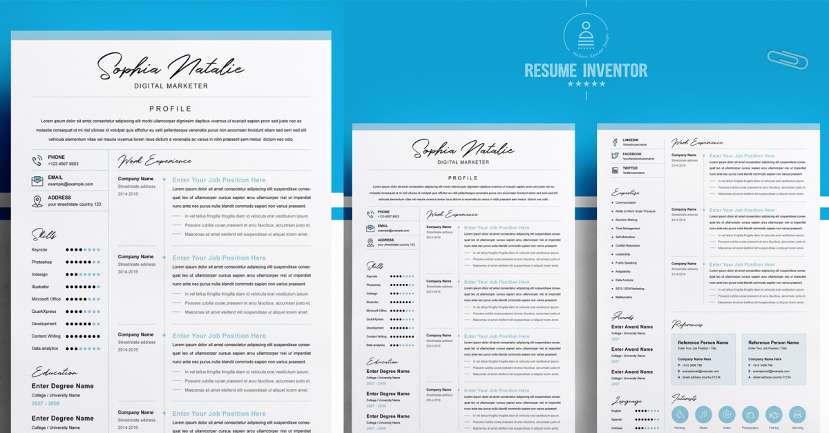 Sophia Natalie / Resume Template #192825 - TemplateMonster