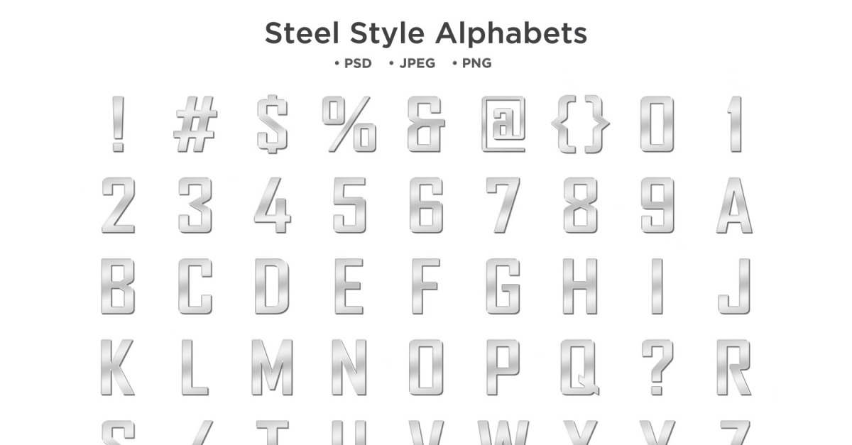 Steel Style Alphabet, Abc Typography - TemplateMonster