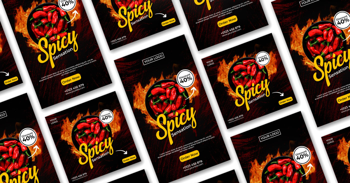 Instagram Post and Story Spicy Food #193054 - TemplateMonster