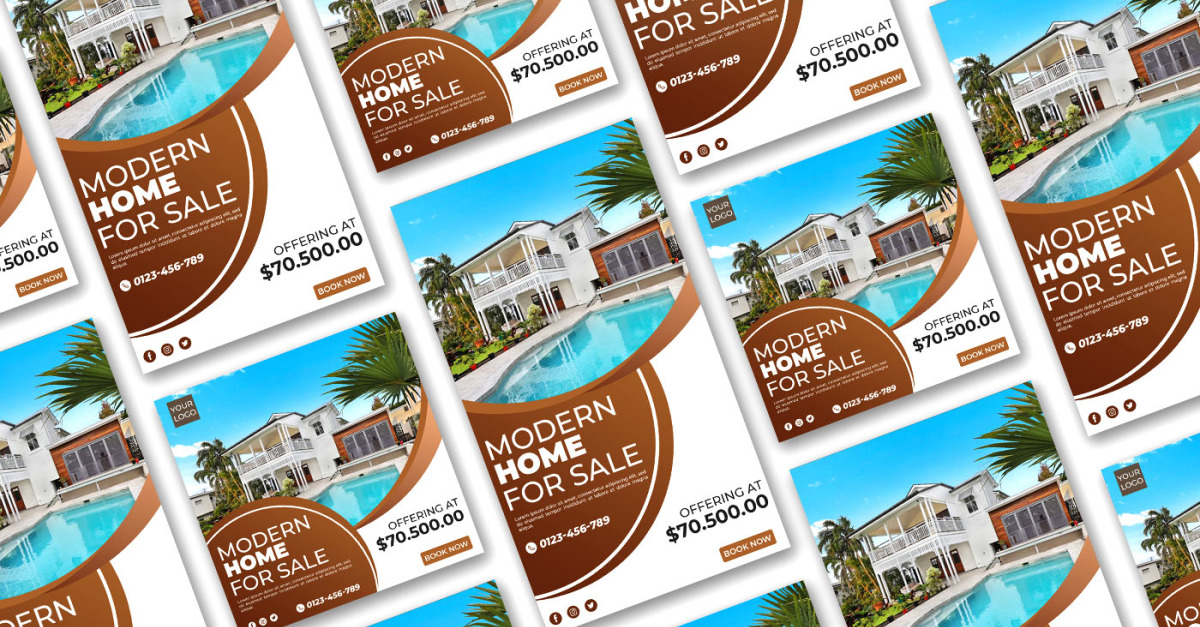 Social Media Post and Story Home For Sale - TemplateMonster