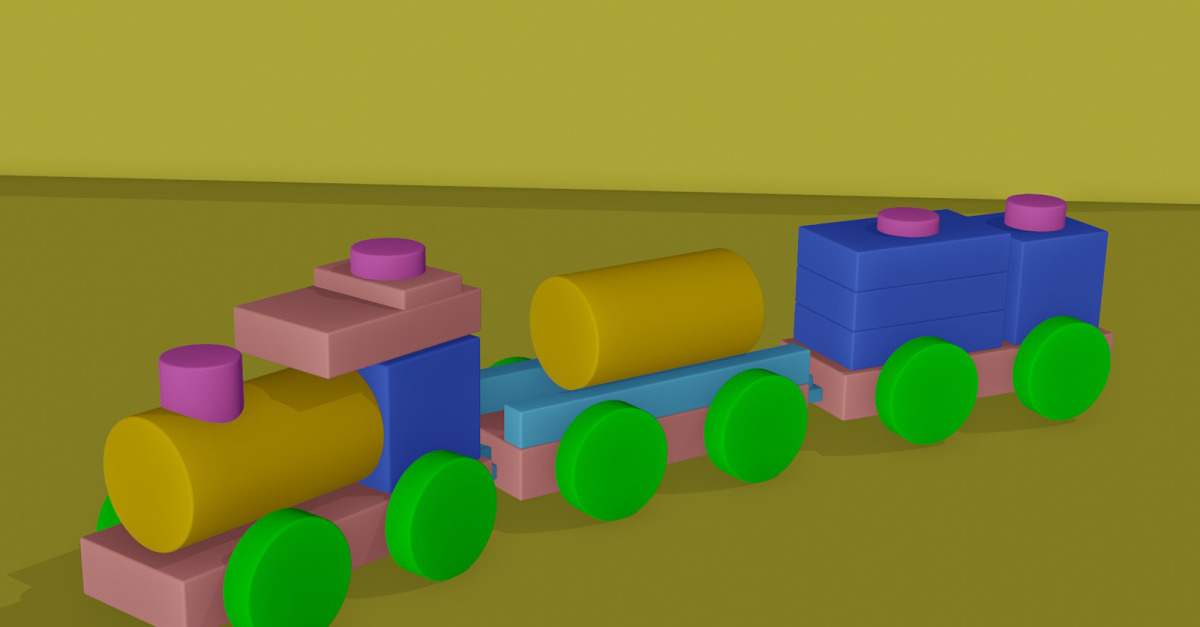 3D Model of LowPoly Toy Train #193408 - TemplateMonster
