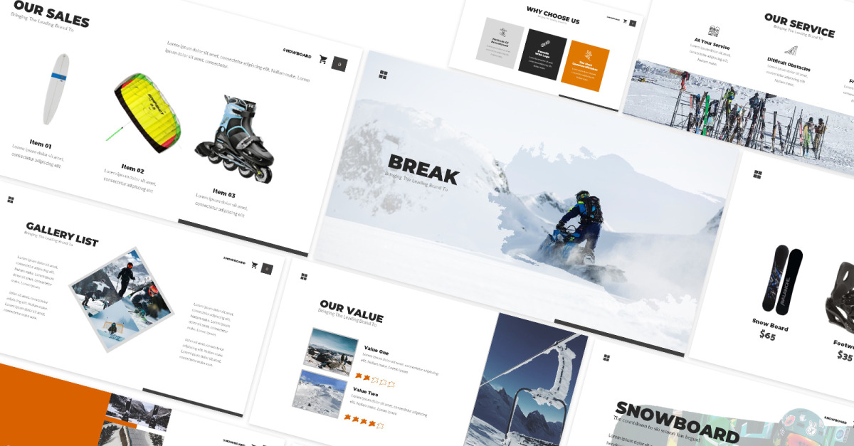 Snowboard Powerpoint Template #193476 - TemplateMonster