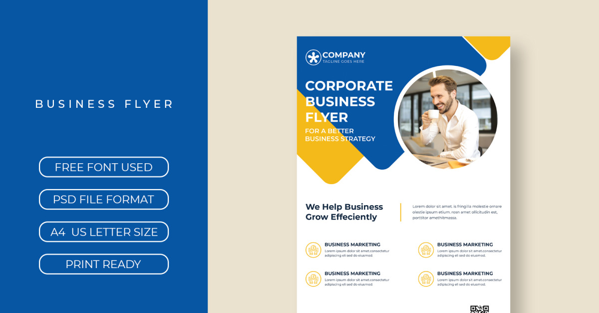 Business marketing Flyer Layout #193592 - TemplateMonster