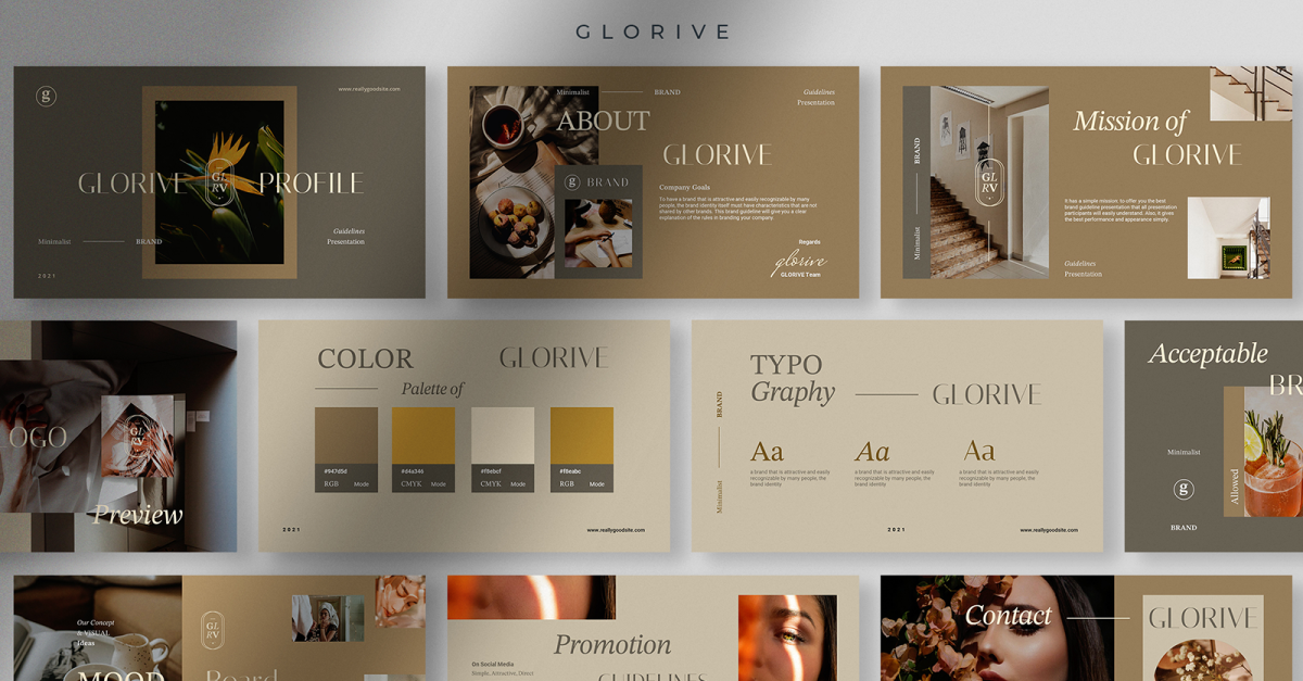 Glorive - Natural Sensation Minimalist Brand Guidelines Presentation